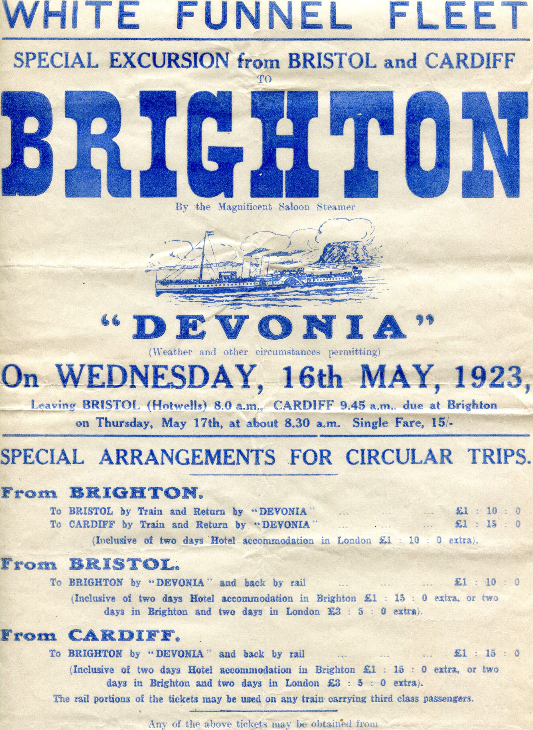 17th May 1923: Devonia – Kingswear Castle