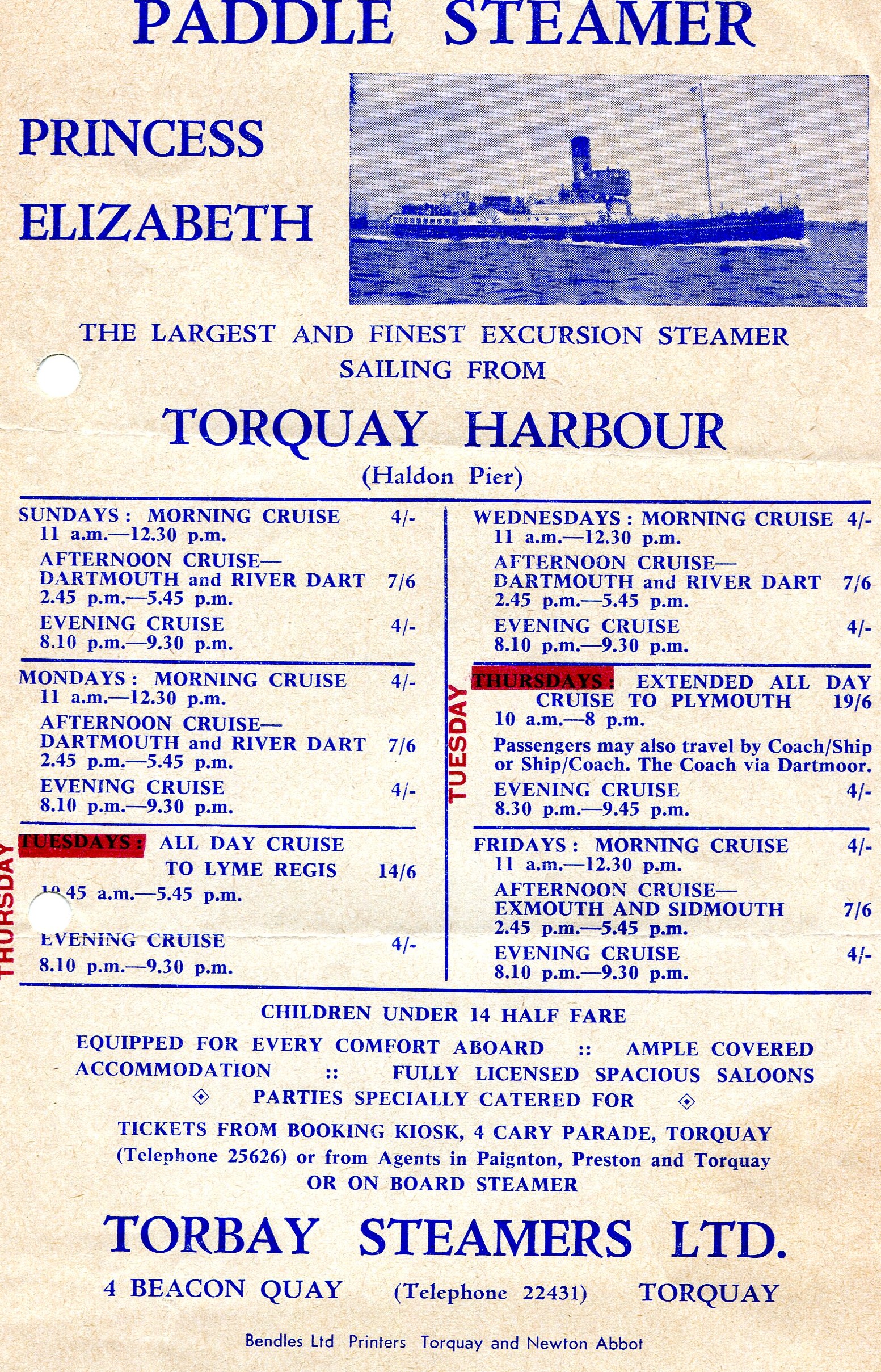 28th July 1960: Princess Elizabeth – Kingswear Castle